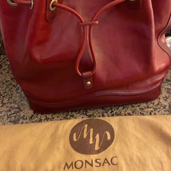 Monsac | Bags | Red Leather Hand Bag New Monsac | Poshmark